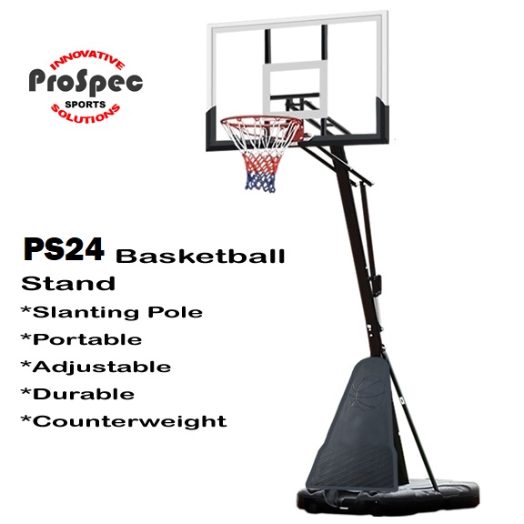 PROSPEC PS24 Basketball Hoop System with Counterweight PE Base and ...