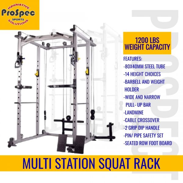 MULTI STATION FULL Squat Rack with Accessories - SportzTrack
