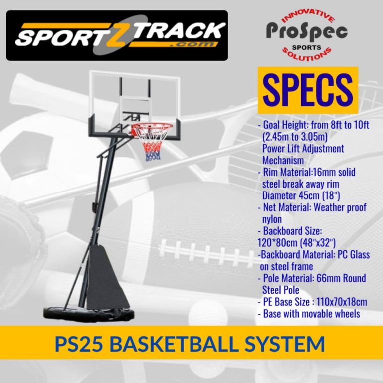 PROSPEC PS25 Basketball Stand with Counterweight PE Base and PC Board ...