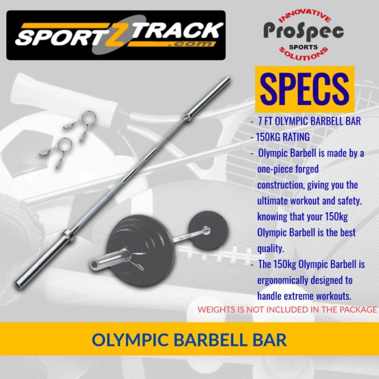 7FT Olympic Barbell Bar 150kg Rating 20kg - SportzTrack
