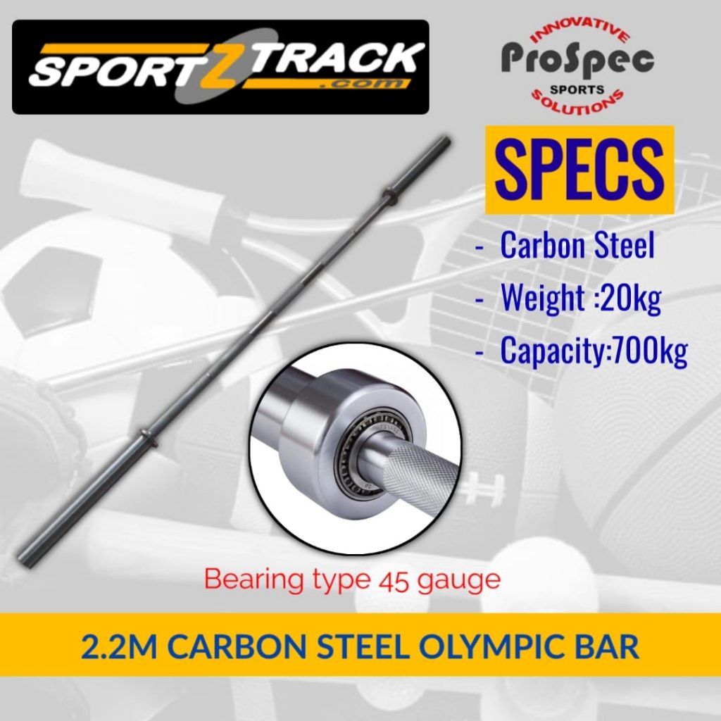 7ft Olympic Barbell Bar 700kg Ratings 20kg Carbon Steel BEARING TYPE ...